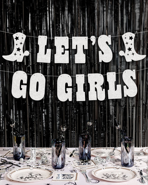 Let's Go Girls Banner - silver glitter banner – xo, Fetti
