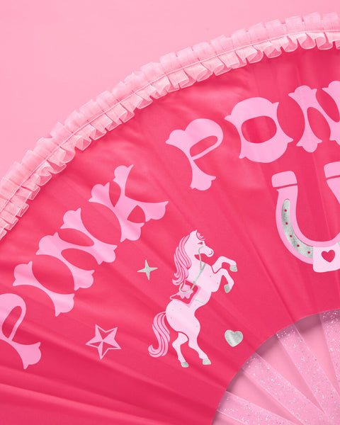 Pink Pony Club Fan - ruffled folding fan | xo, Fetti
