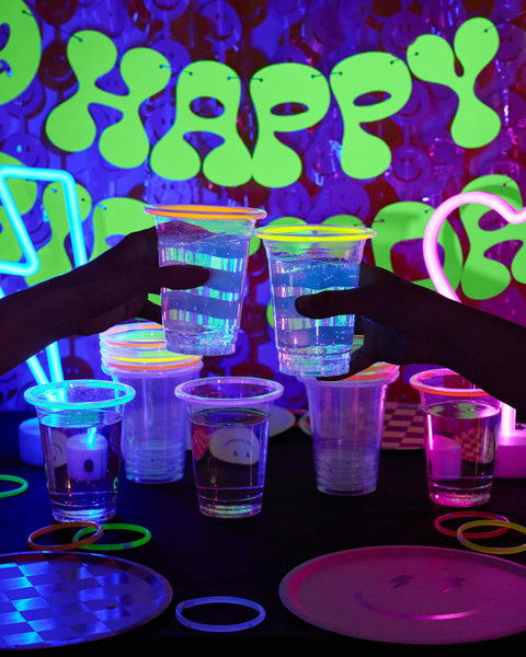 Rave Girl Glo Cups - 16 glow rimmed cups – xo, Fetti