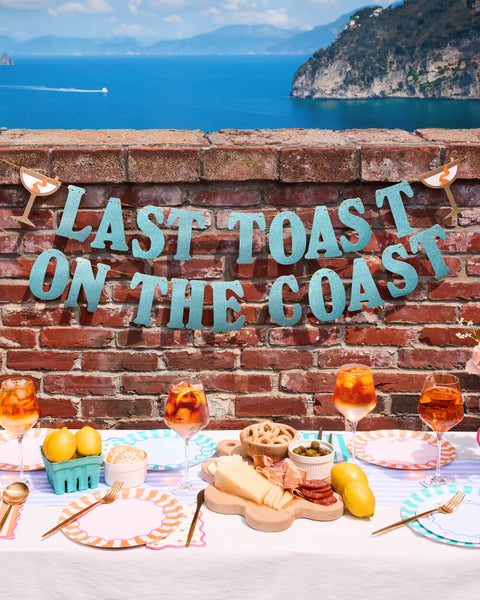 Last Toast Banner - blue glitter banner – xo, Fetti