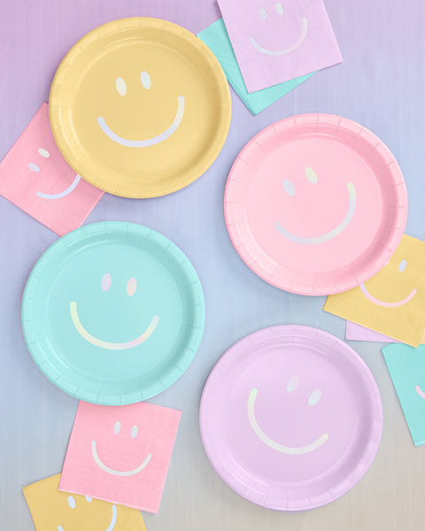 Smiley Plates - 24 paper plates – xo, Fetti