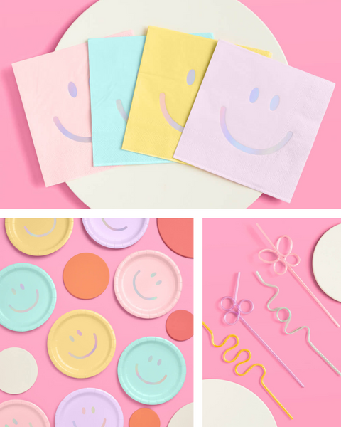 Pastel Party Starter Pack - Plates, Napkins + Straws – xo, Fetti