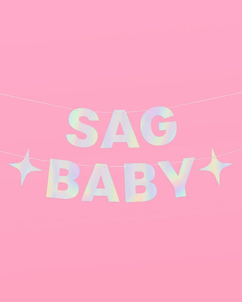 Sag Baby Banner - iridescent foil banner – xo, Fetti