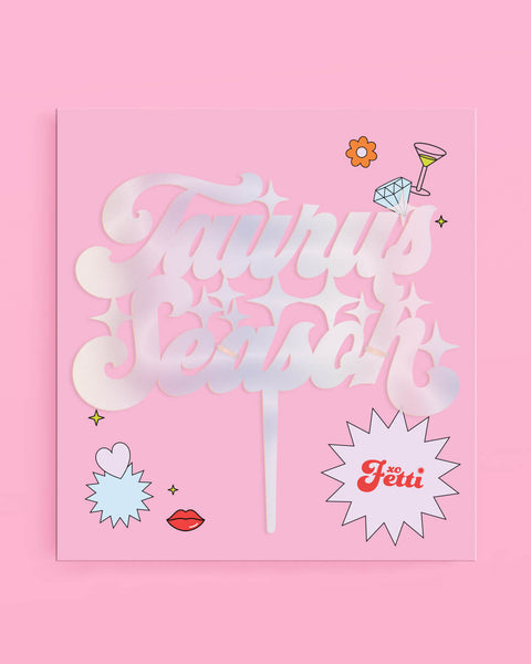 Taurus Season Cake Topper - acrylic cake topper – xo, Fetti