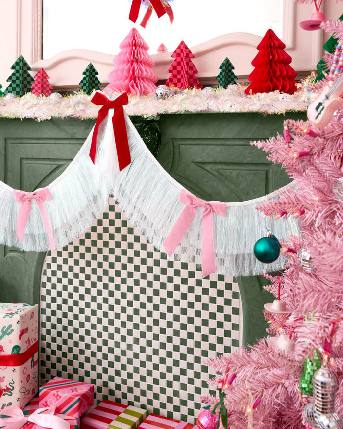 Bow Bliss Banner - layered fringe + velvet bows – xo, Fetti
