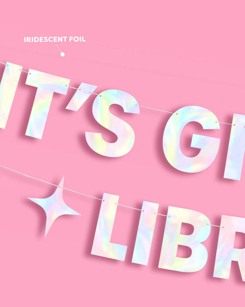 It's Giving Libra Banner - iridescent foil banner – xo, Fetti