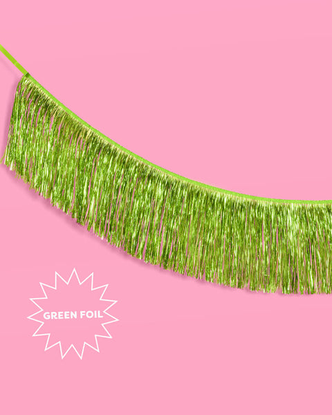 Limelight Fringe - lime green foil banner – xo, Fetti