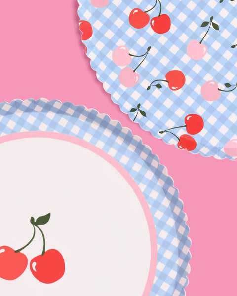 Cherry Plates - 24 paper plates | xo, Fetti