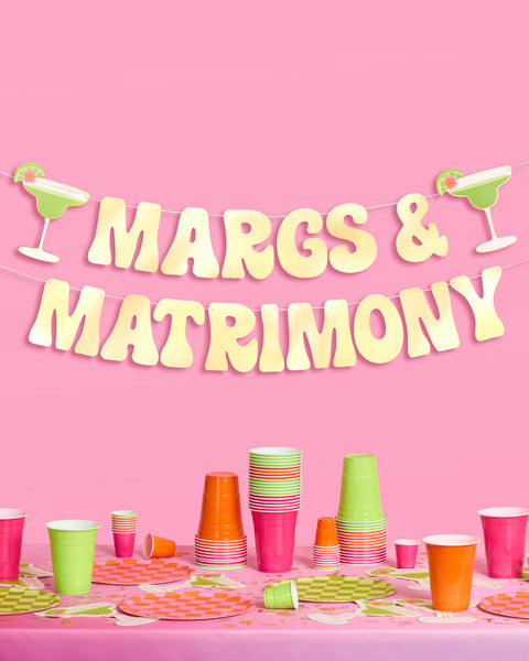 Margs & Matrimony Banner - gold foil banner – xo, Fetti