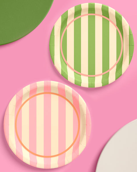 Pool Boy Plates - 24 striped paper plates – xo, Fetti