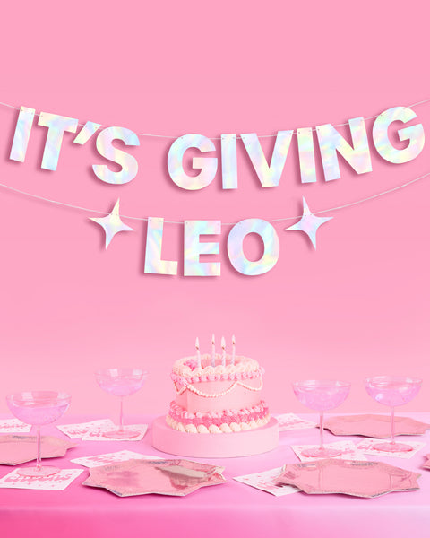 It's Giving Leo Banner - iridescent foil banner – xo, Fetti