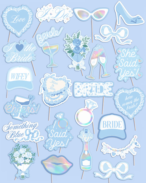 Something Blue Props - 24 pre-attached props – xo, Fetti