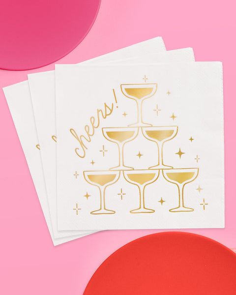 Gold Cheers Napkins - 50 foil napkins – xo, Fetti