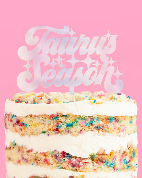 Taurus Season Cake Topper - acrylic cake topper – xo, Fetti
