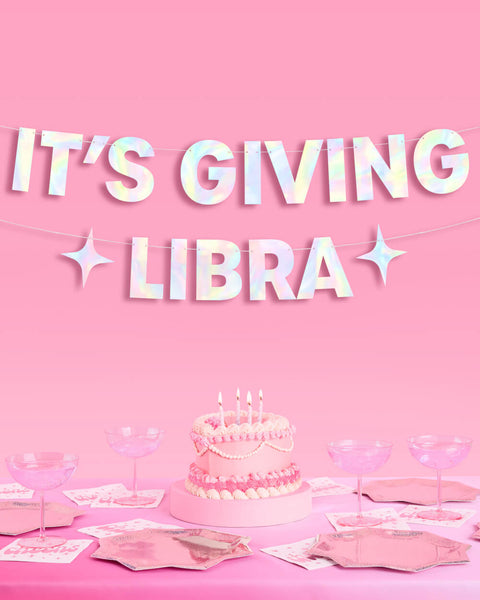 It's Giving Libra Banner - iridescent foil banner – xo, Fetti
