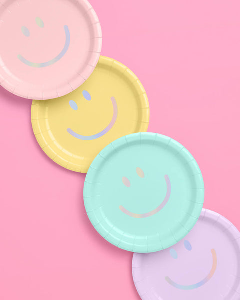 Smiley Plates - 24 paper plates – xo, Fetti